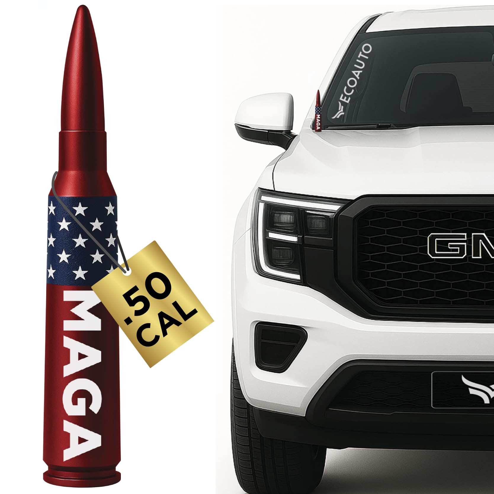 Snapklik.com : 50 Cal Badass Bullet Antenna Fits Chevy Silverado & GMC ...