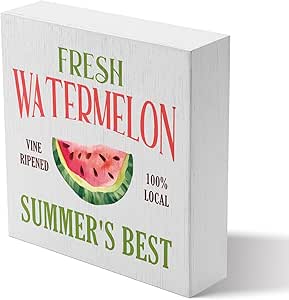 Amazon.com: Farmhouse Summer Watermelon Wooden Box Signs,Rustic Country ...