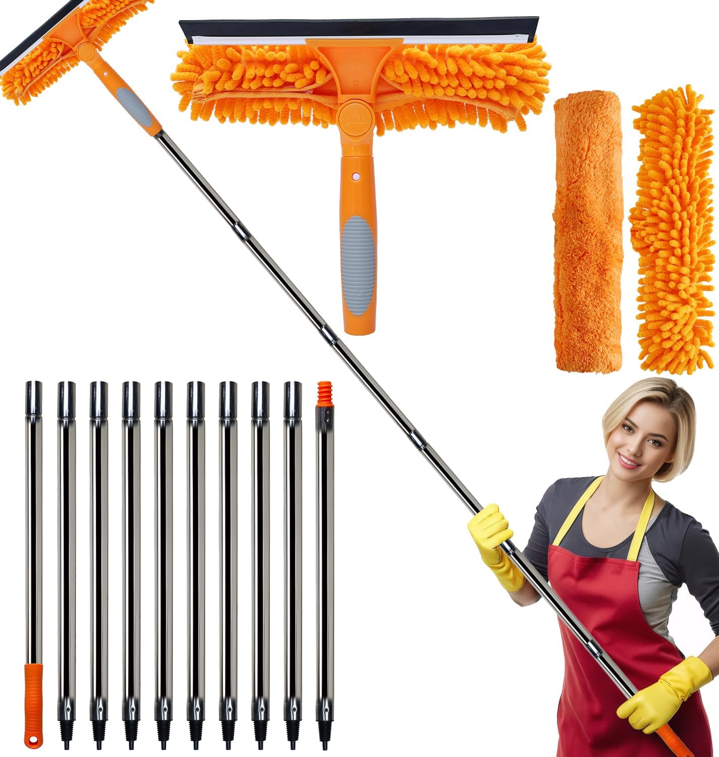 Amazon.com: 5-12 ft Window Washing Kit & Cobweb Duster with Extension ...