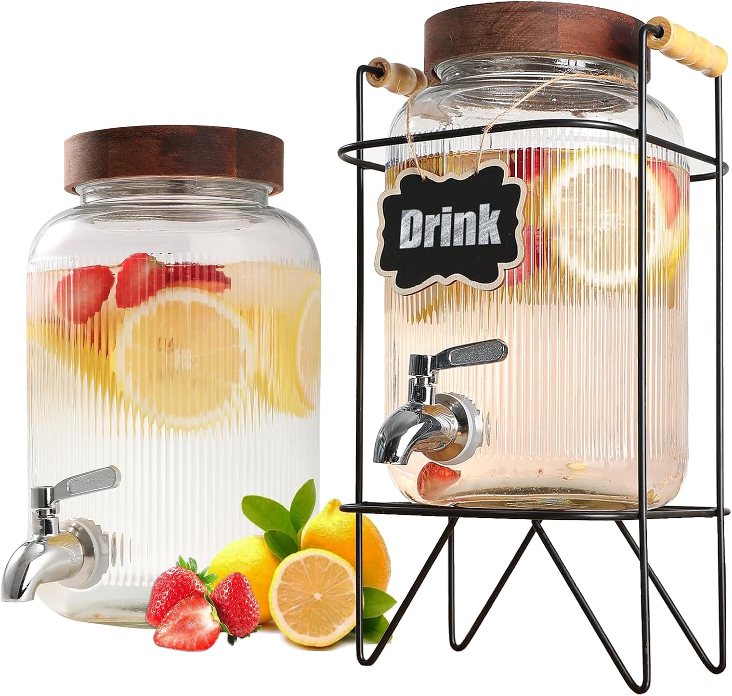 Amazon.com: YENXIKU Glass Drink Dispensers for Parties, 1 Gallon ...