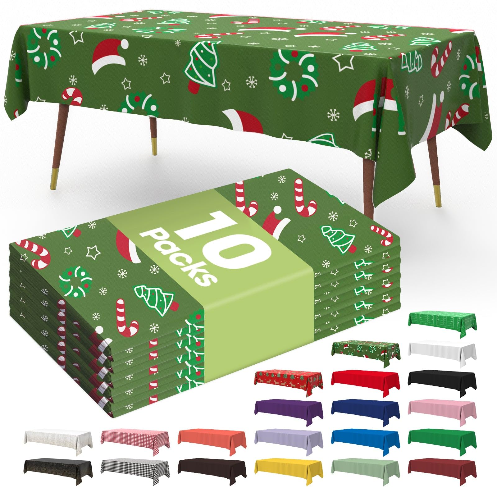 Amazon.com: Pureegg Mantel de plástico desechable, paquete de 10 ...