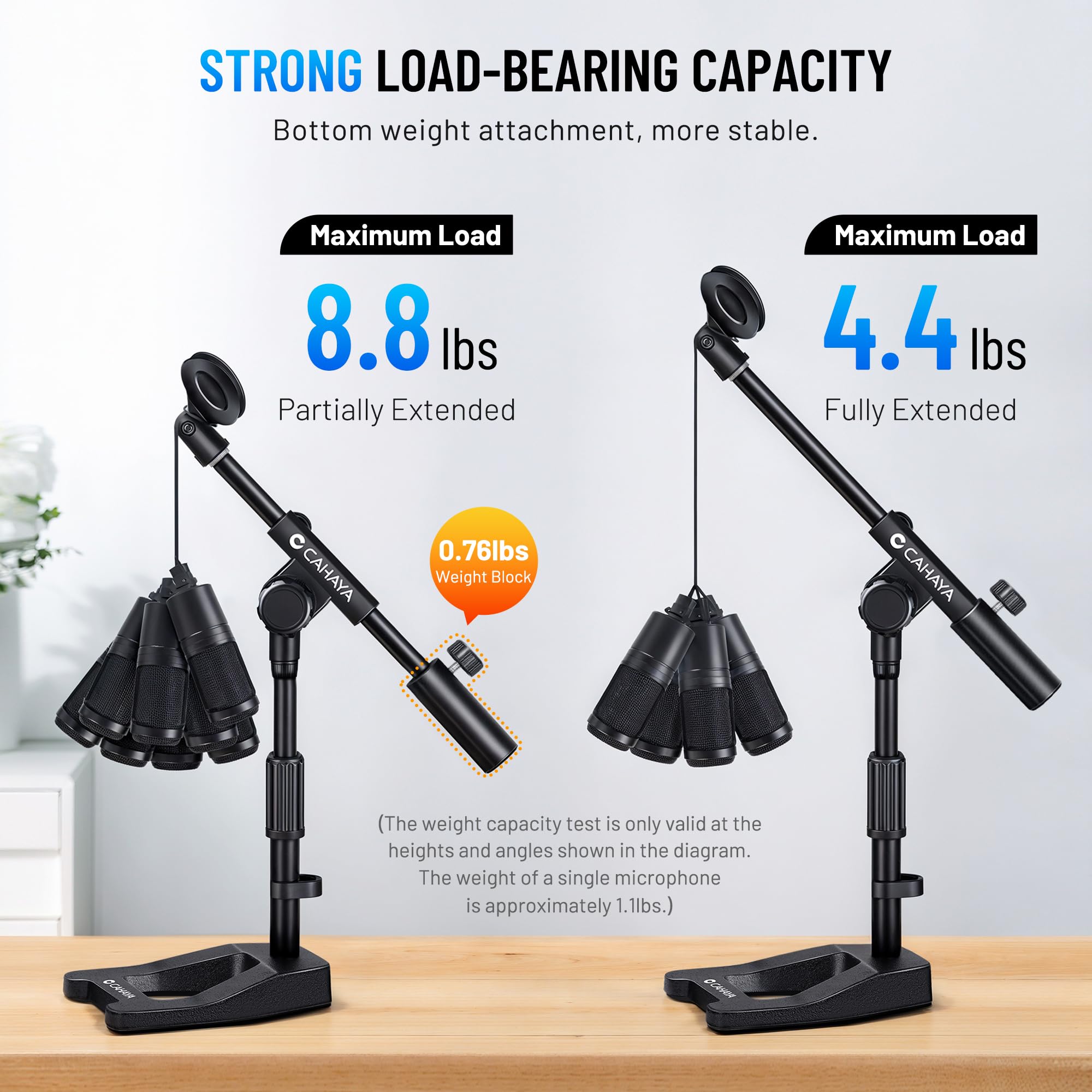 Snapklik.com : CAHAYA Mic Stand Desk Adjustable - Boom Arm Desktop ...