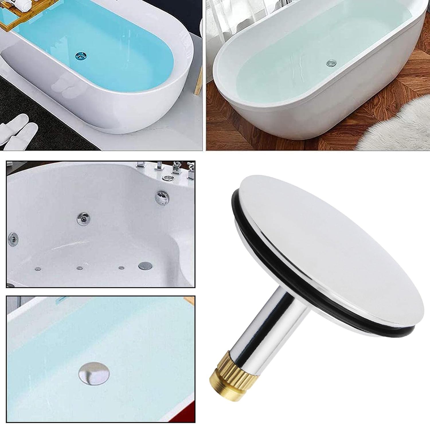 Bathtub Chock Plug 43mm Adjustable Replacement Pop Up Basin Sink ...