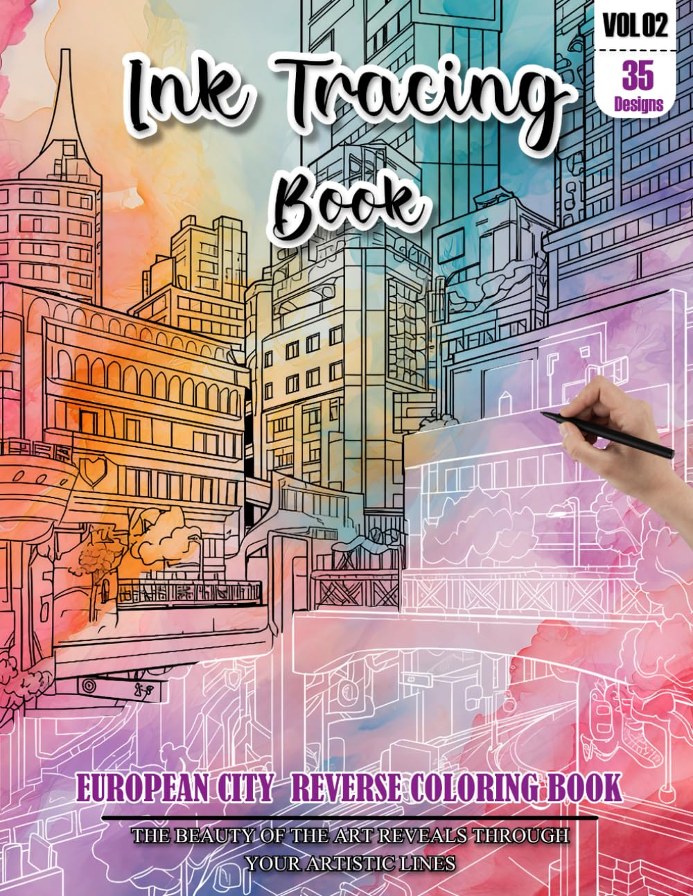 Amazon.com: Ink Tracing Book: Stress relief Europen City Coloring Book ...