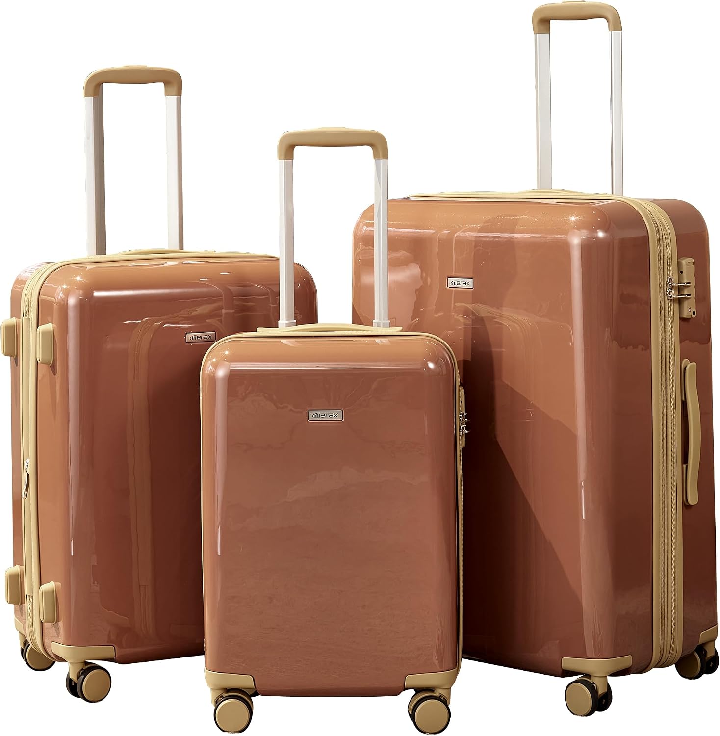 Amazon.com | Merax Luggage 3 Piece Sets, PC Hard Shell Luggage Set ...