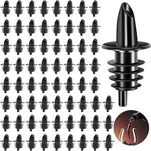 80 Pack Liquor Pour Spouts Set, Free Flow Pourers, Stainless Steel ...