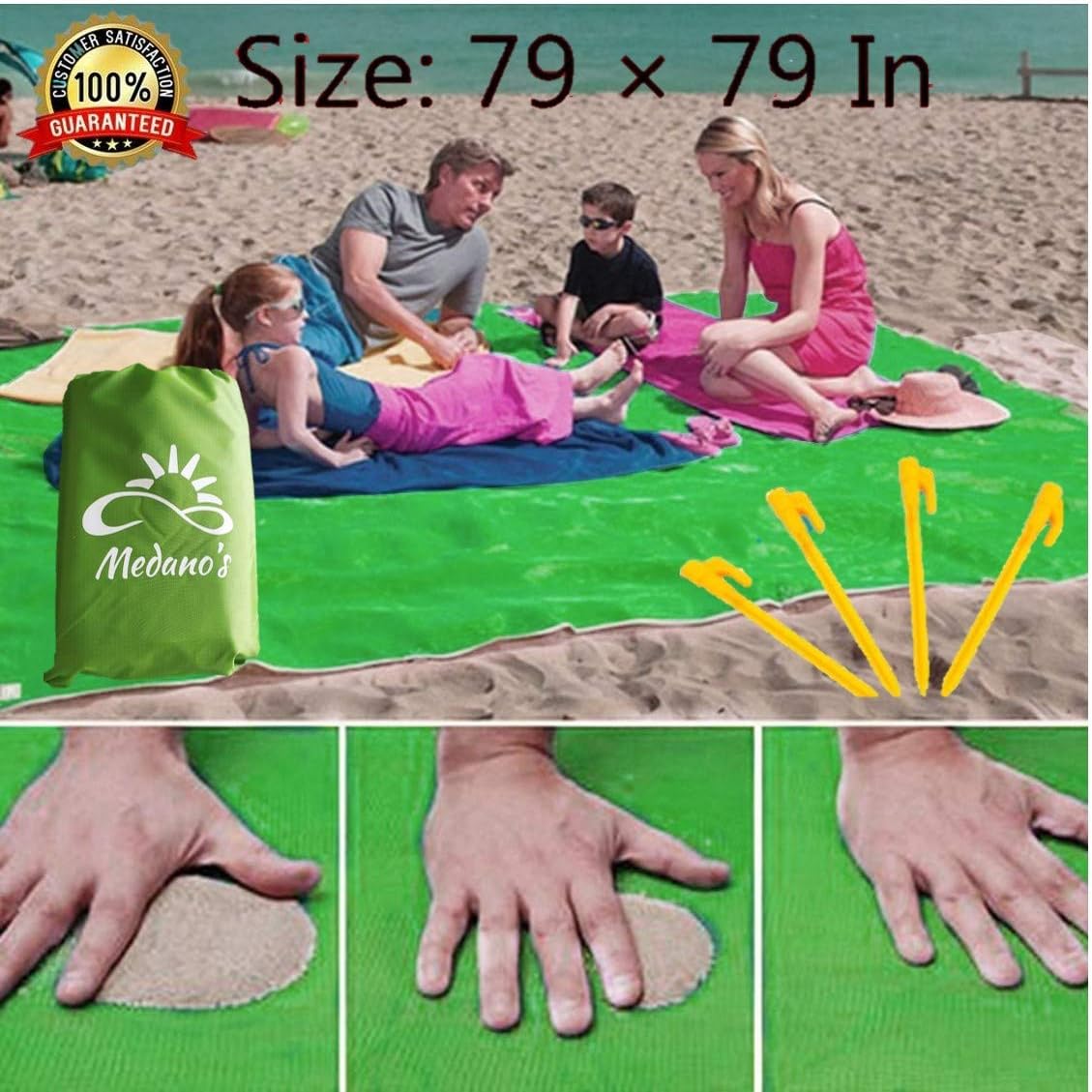 Amazon.com : Medano's Sand Free Beach Blanket Mat - Sand Proof Beach ...