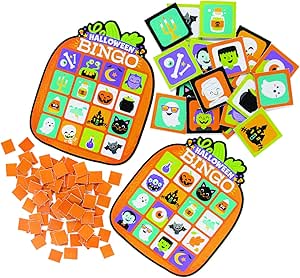 Amazon.com: Unique & Entertaining Paper Halloween Monsters Bingo Game ...