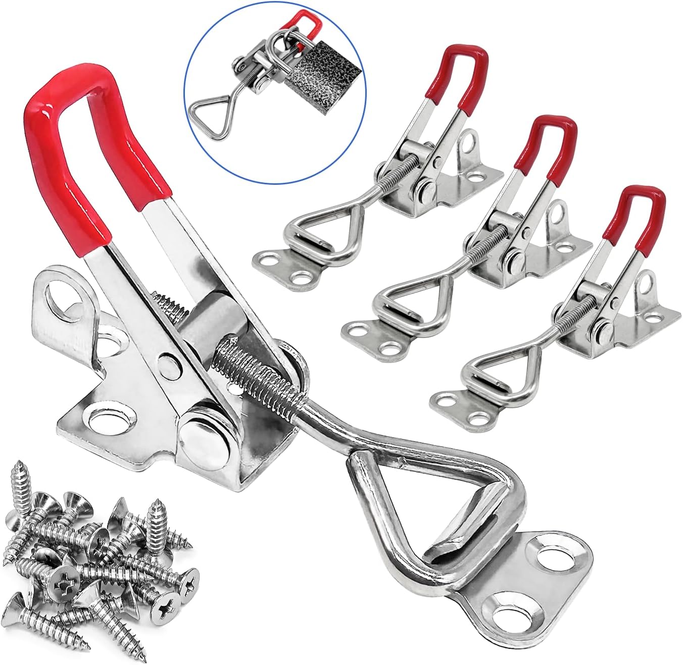 CUKAYO 4pcs 4001 Toggle Latch Clamp with lockhole, 304 Stainless Steel ...