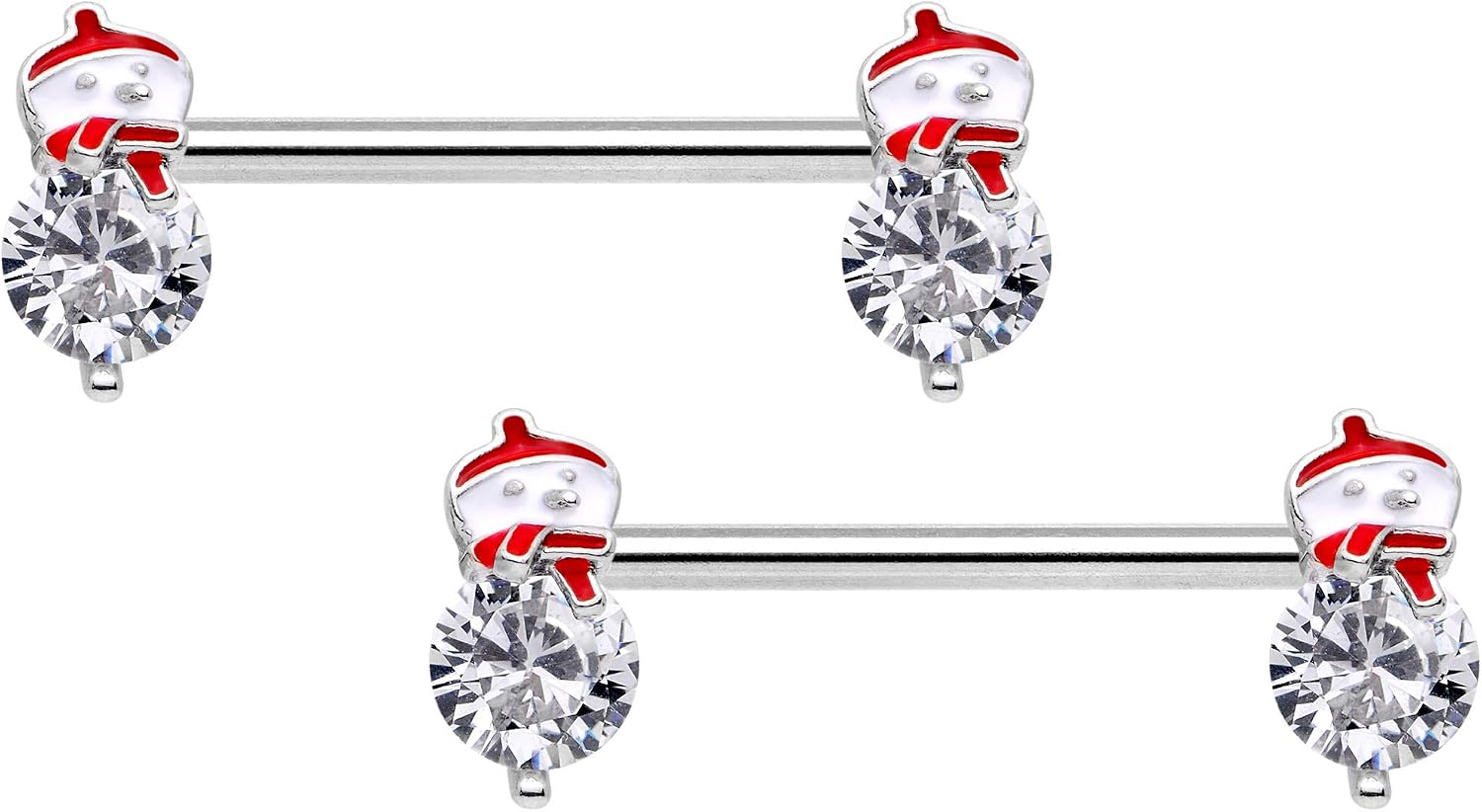 Amazon.com: Body Candy 14G Nipplerings Piercing 9/16" Steel Clear ...