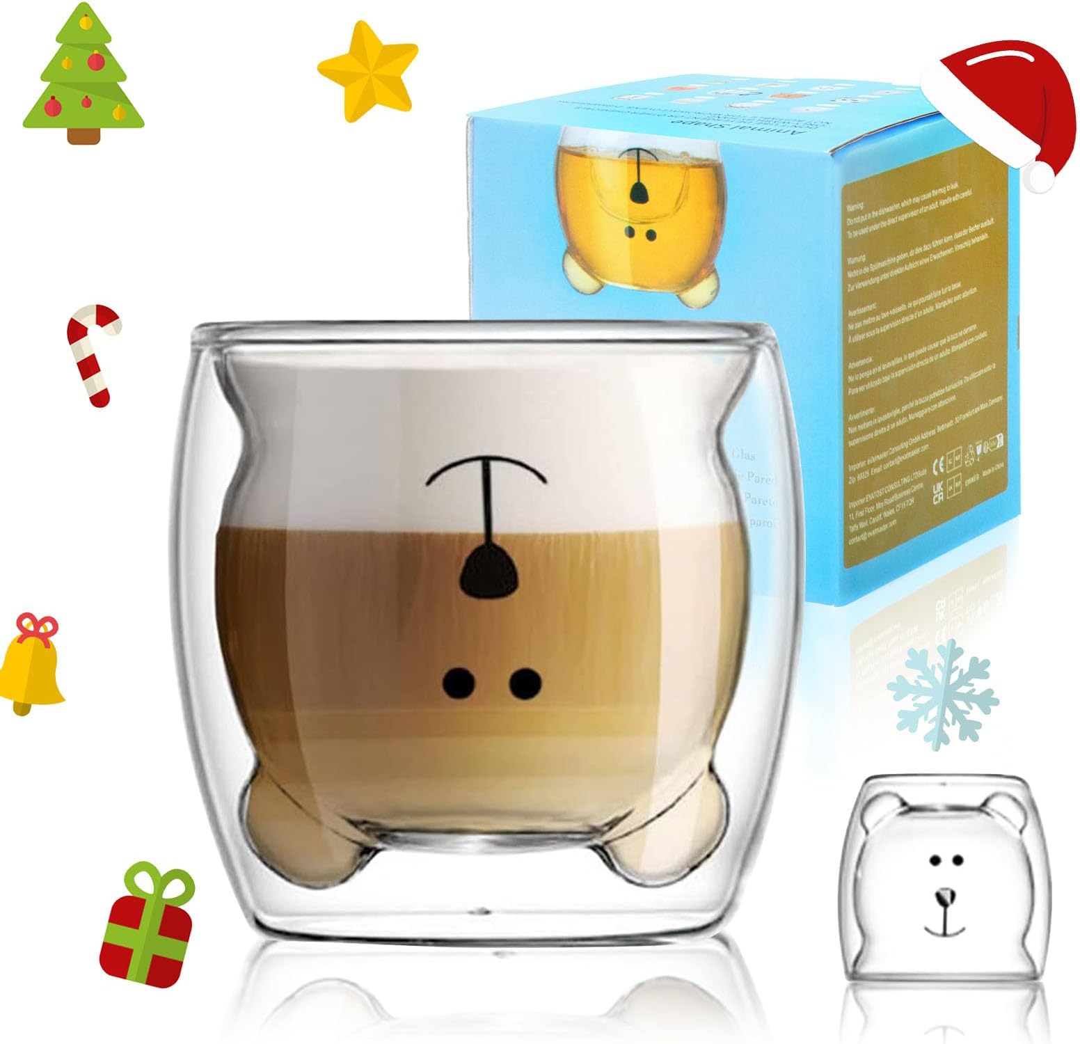 Süße Tassen Kaffee Teegläser Trinkgläser Kaffeeglas Doppelwandige ...