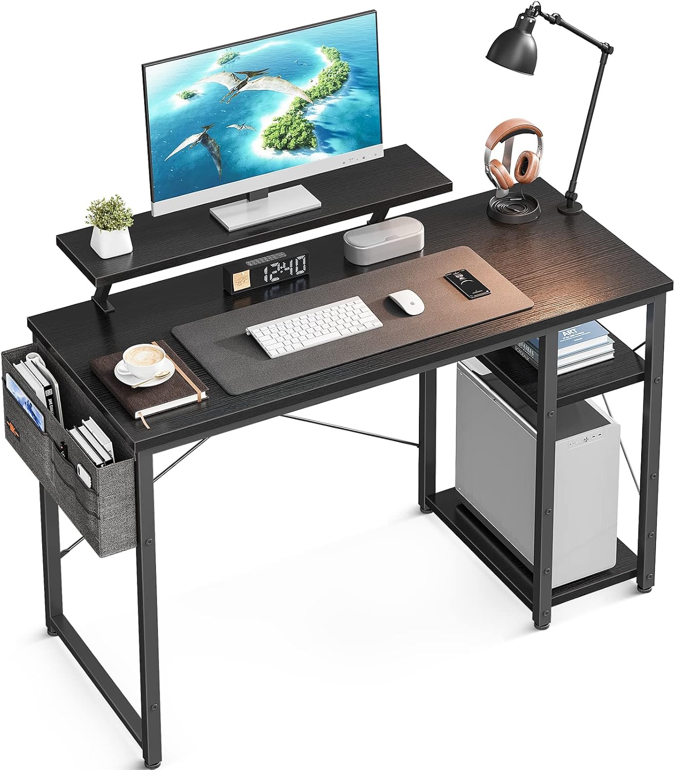 Amazon.com: ODK 39 Inch Computer Desk with Monitor Stand and Reversible ...