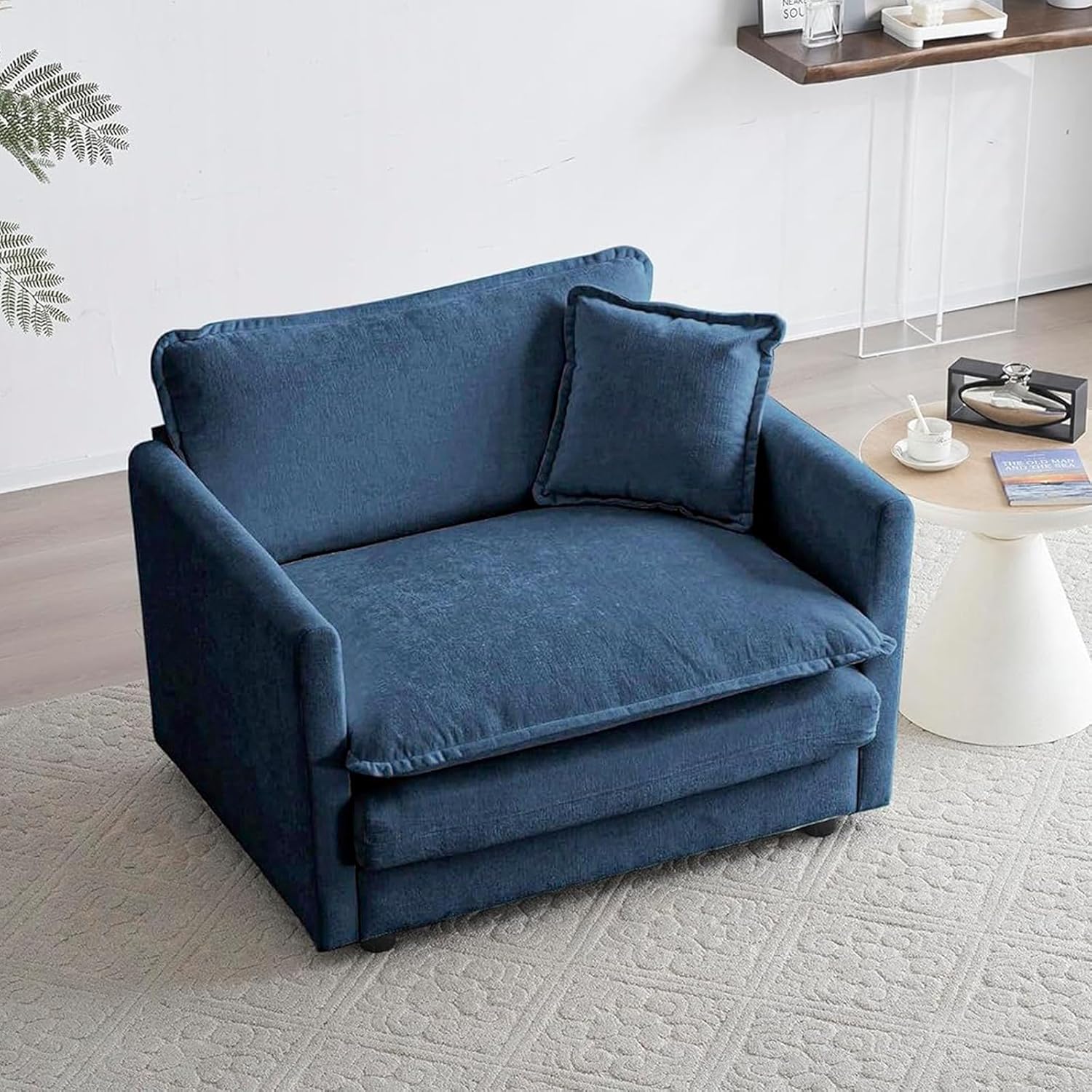 Amazon.com: Linyuanwai Chenille Single Sofa Couch,Comfy Oversized ...