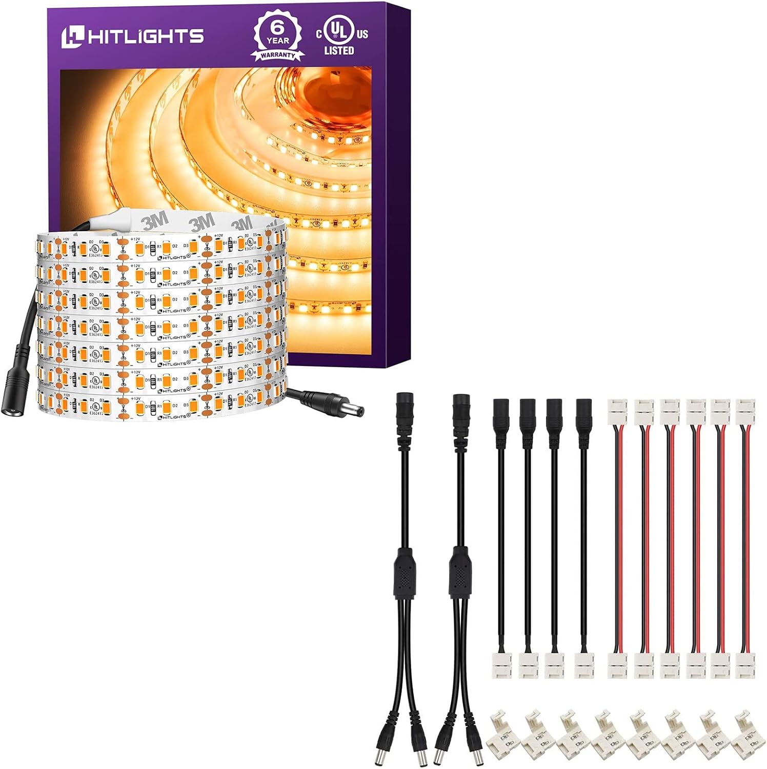 Amazon.com: HitLights Light Strip Connector Kit - 13FT UL-Listed 480 ...