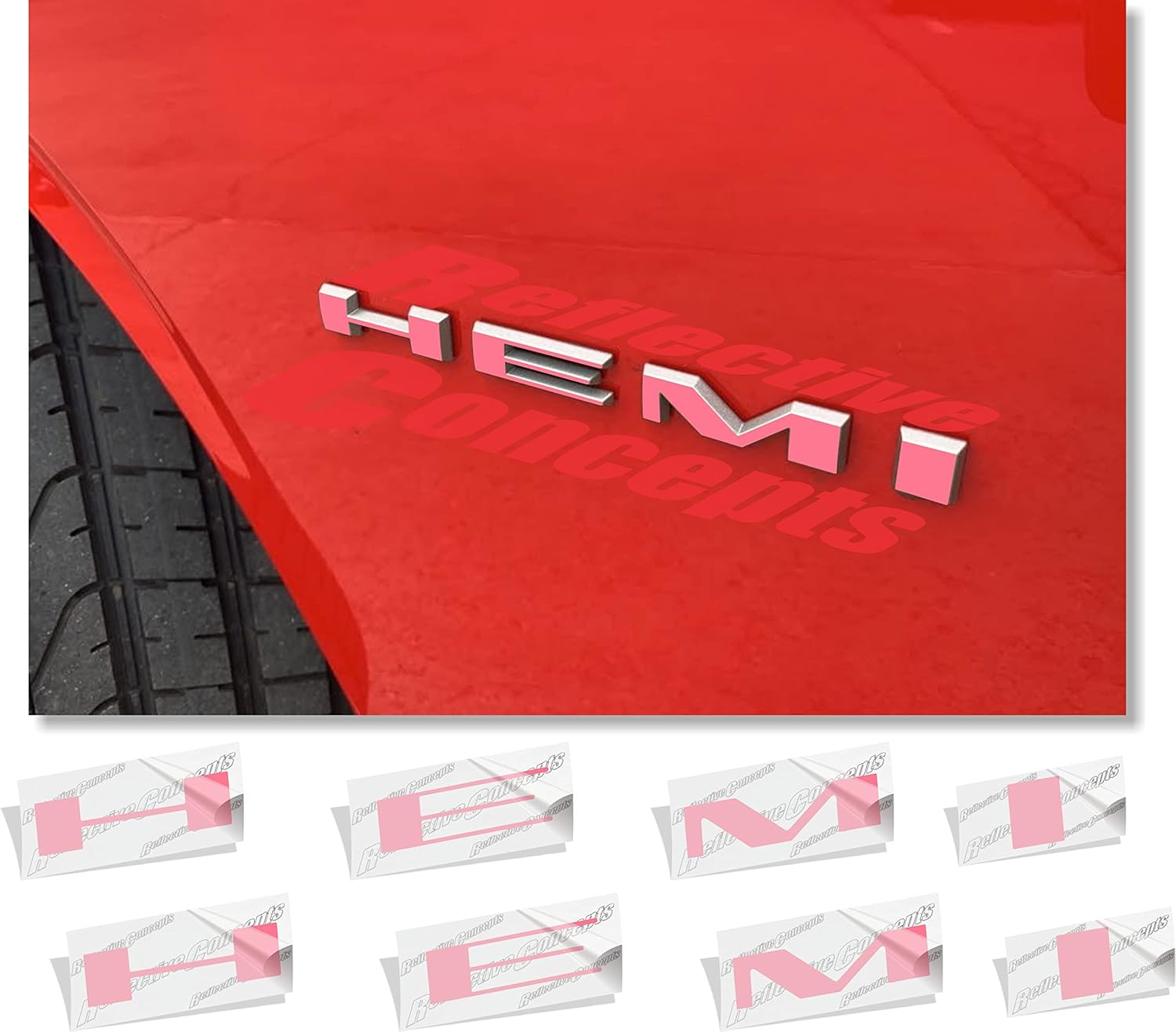 Amazon.com: Reflective Concepts HEMI Fender Emblem Overlay Decal ...
