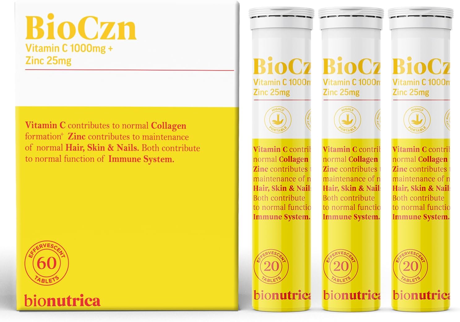 BioCzn- Vitamin C 1000mg and ZinC 25mg- 60 Effervescent Tablets ...