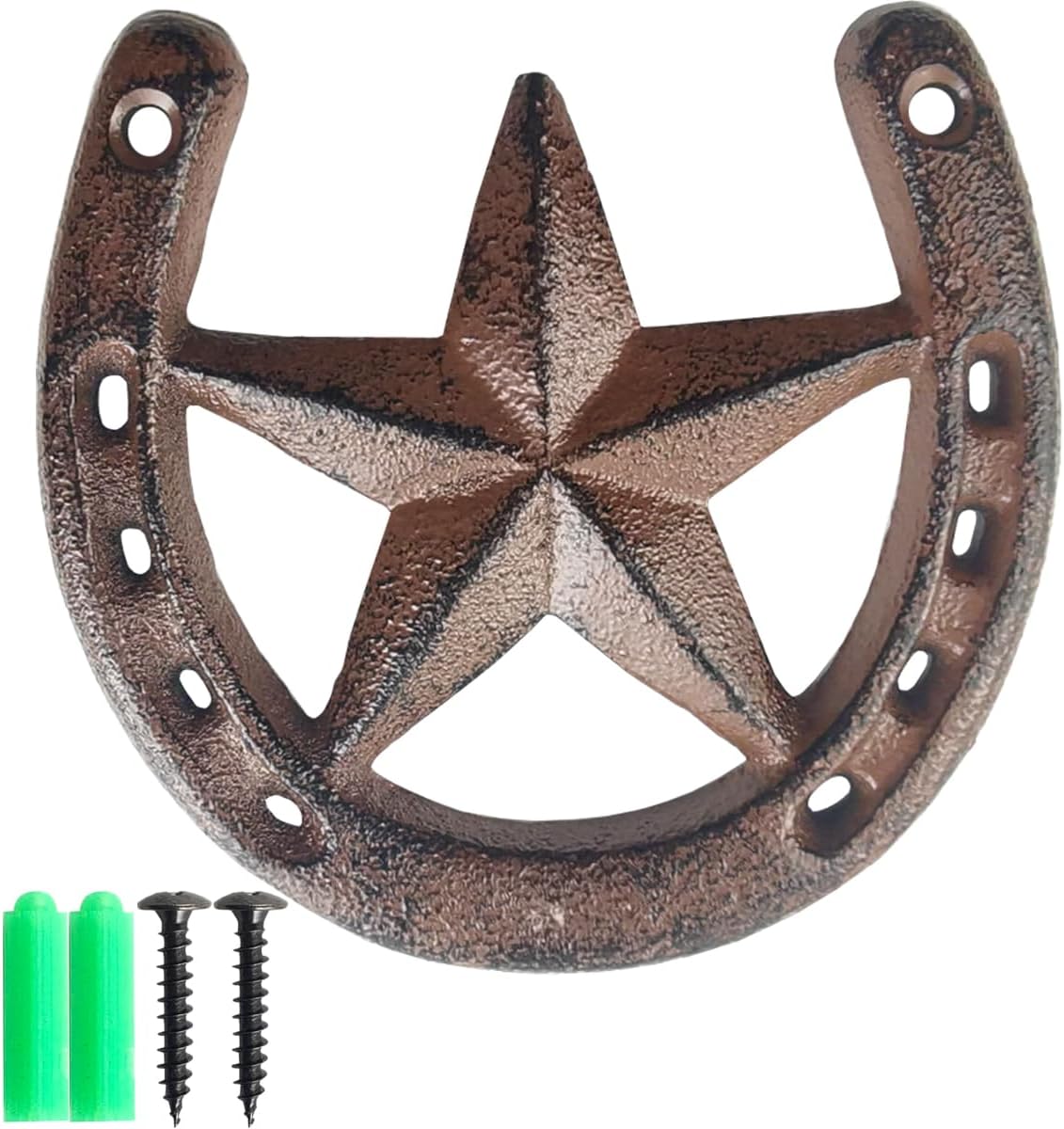 Amazon.com: RONYOUNG Cast Iron Horseshoe with Star Wall Decor, Medium ...