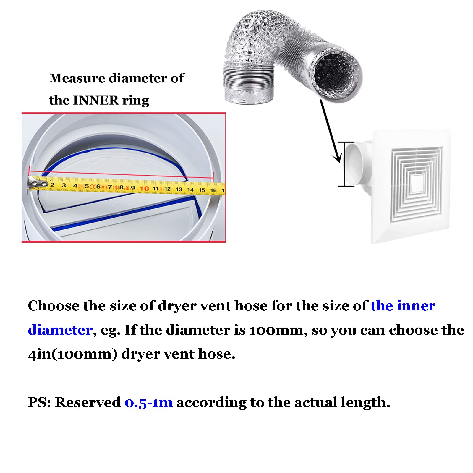 Snapklik.com : 4 Inch Dryer Vent Hose 6.5Ft/2M Flexible Clothes Dryer ...