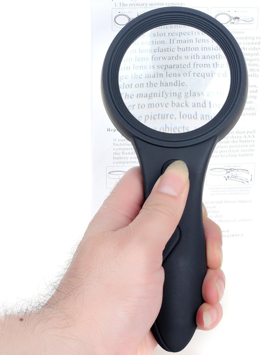 HIMRY Magnifier with 6 LED Light and 5x Magnification Lense, Handheld ...