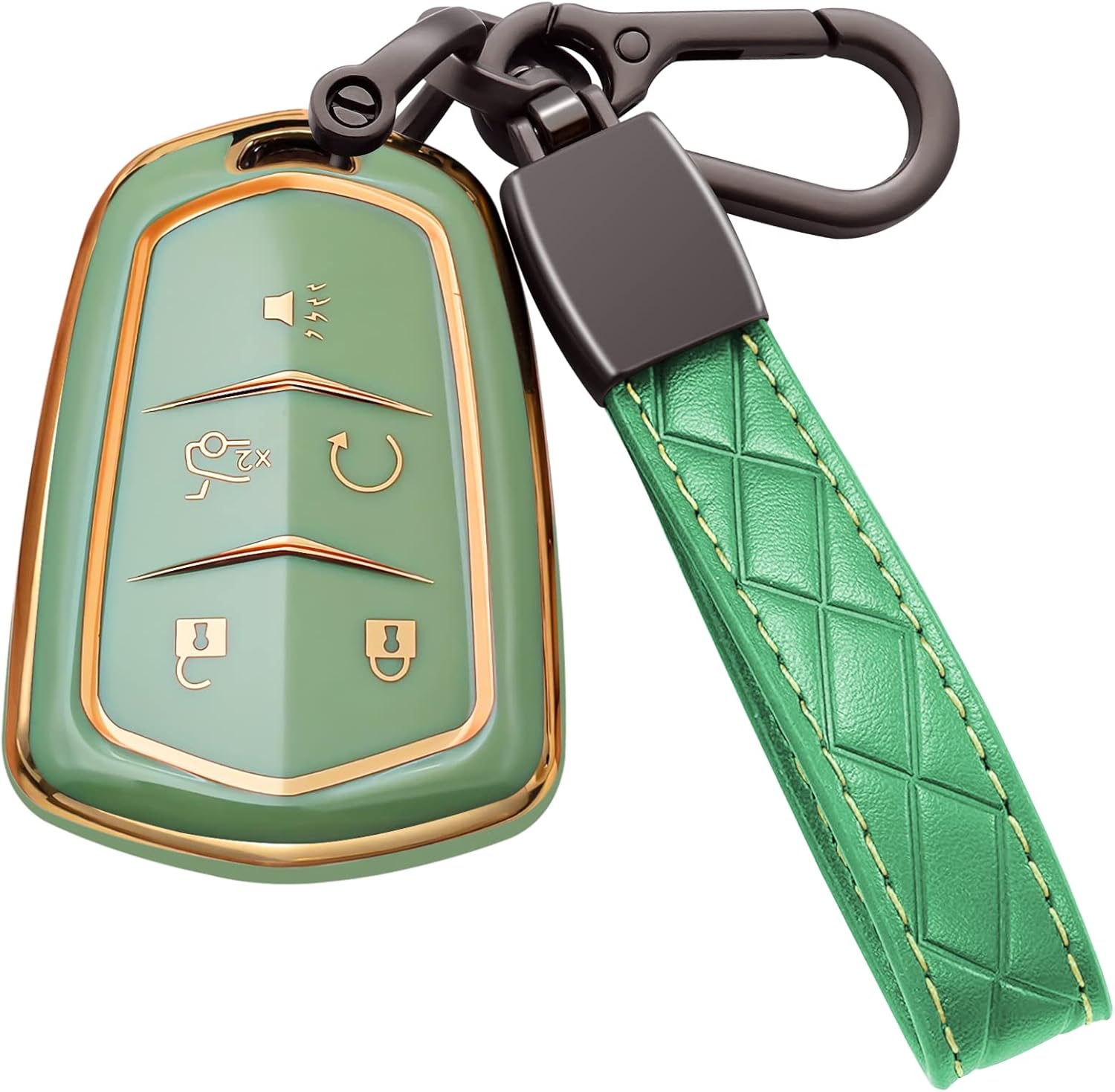 Amazon.com: Syodiesn for Cadillac Key Fob Cover Soft TPU with Keychain ...