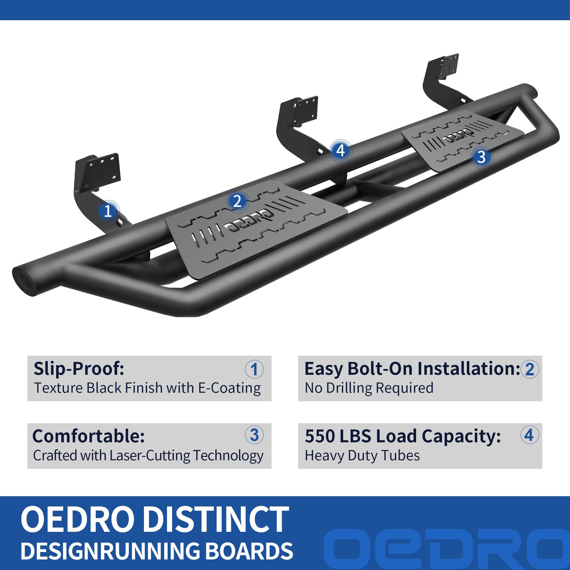 OEDRO 6" Running Boards Compatible With 2019-2023 Dodge Ram 1500 Crew ...