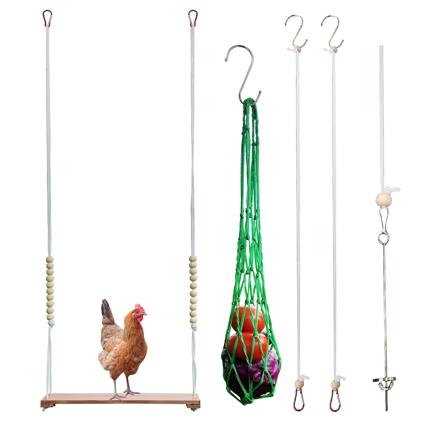 CW&WC Chicken Swing, 1 Pack Chicken Feeder Net Bag, 1 Pack Chicken ...