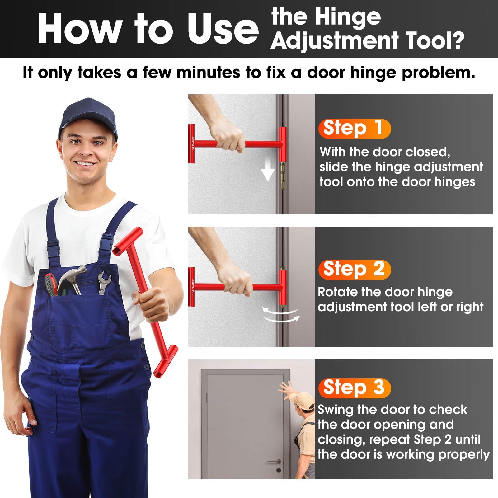 Snapklik.com : Commercial Door Hinge Adjustment Tool For .134 & .180 ...