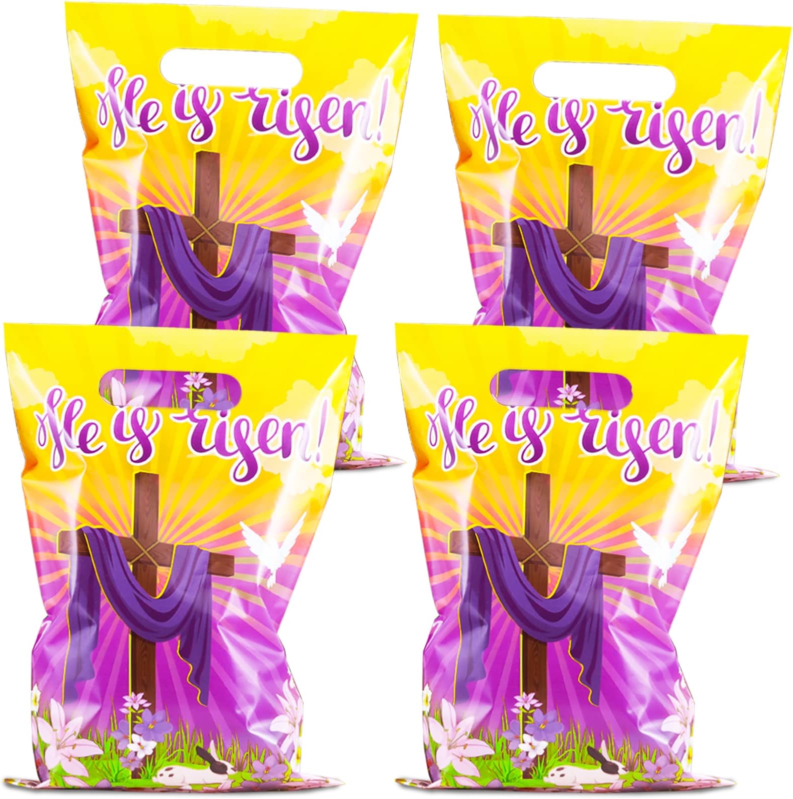 Amazon.com: 50 Pieces Easter Drawstring Gift Bags Plastic Easter Treat ...