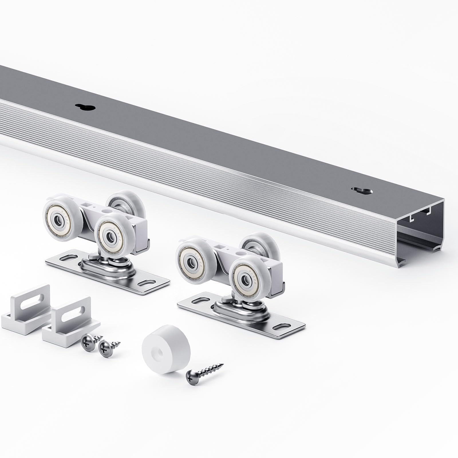 EaseLife 5FT Sliding Pocket Door Hardware Kit,Commercial Grade,Aluminum ...