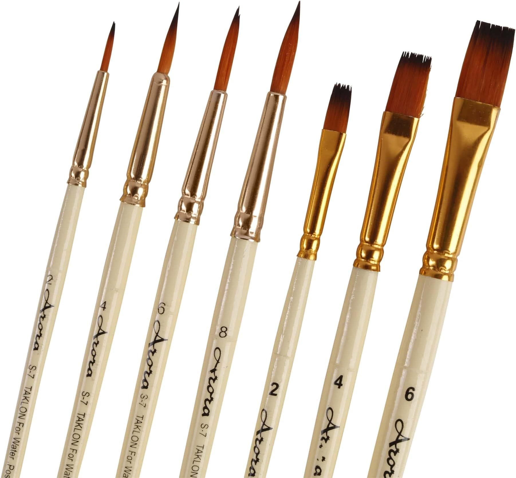 Twizzle Painting Brushes Set of 12 Round, Flat Mix Synthetic Hairs ...