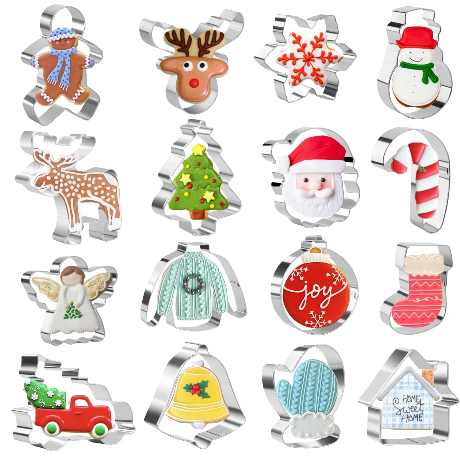 Keepaty Christmas Cookie Cutters Set of 16 - Christmas Xmas Biscuit ...