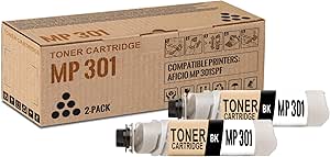 Amazon.com: IGUGNIK 2 Pack MP 301 Black Toner Cartridge Replacement for Ricoh 841767 841714 Work ...