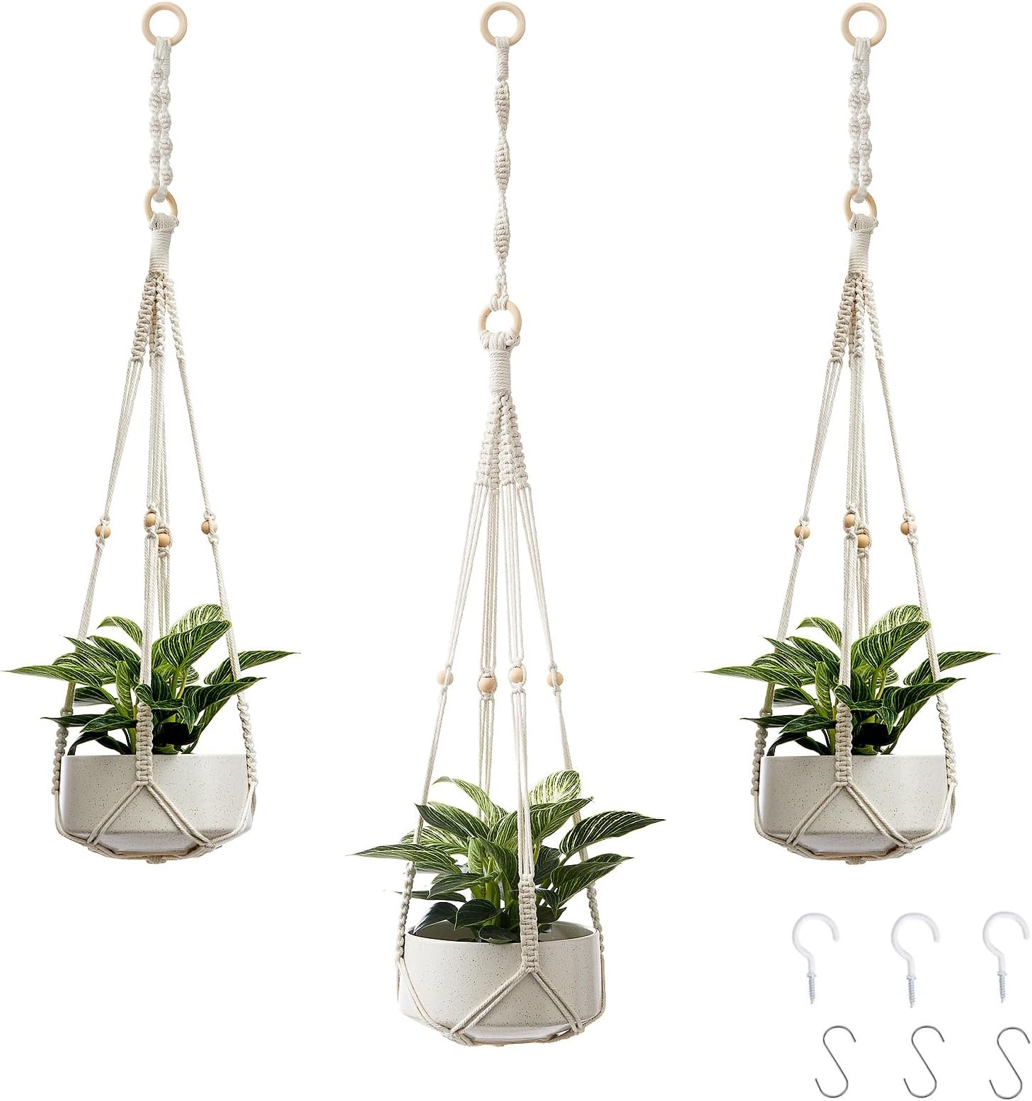 Amazon.com: LINXIU Macrame Plant Hangers Jute Crochet Plant Hanger ...