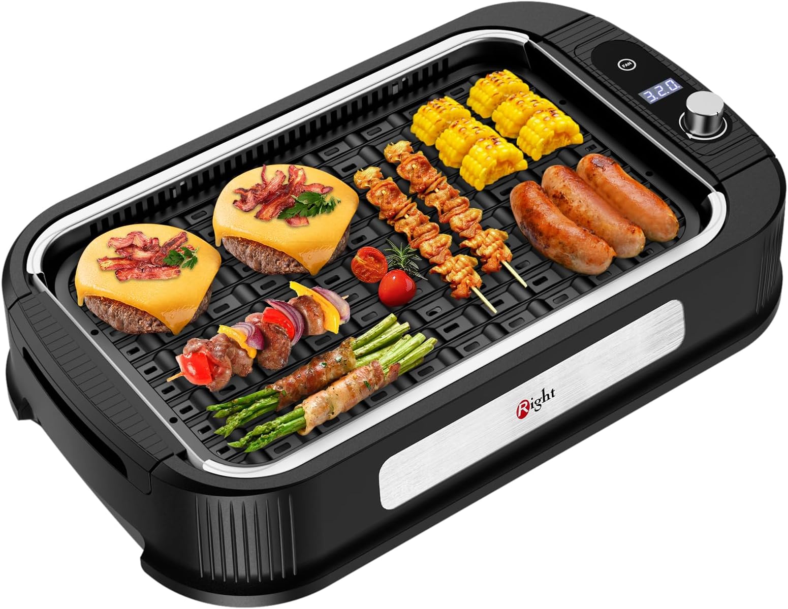 Amazon.com : Indoor Grill, Smokeless Indoor Electric Griddle with Turbo ...