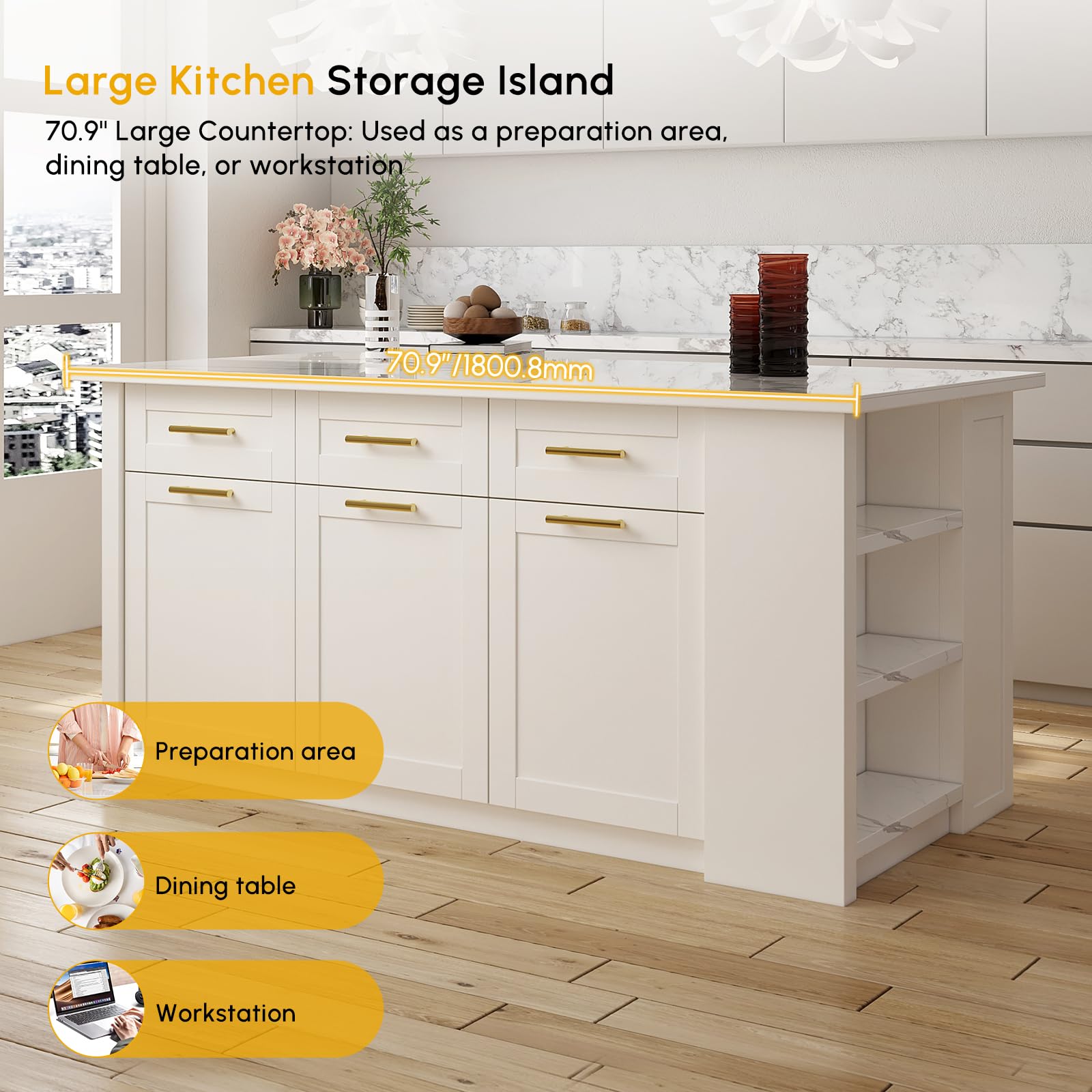 White Kitchen Islands With 60 Beautiful White Kitchen Ideas With