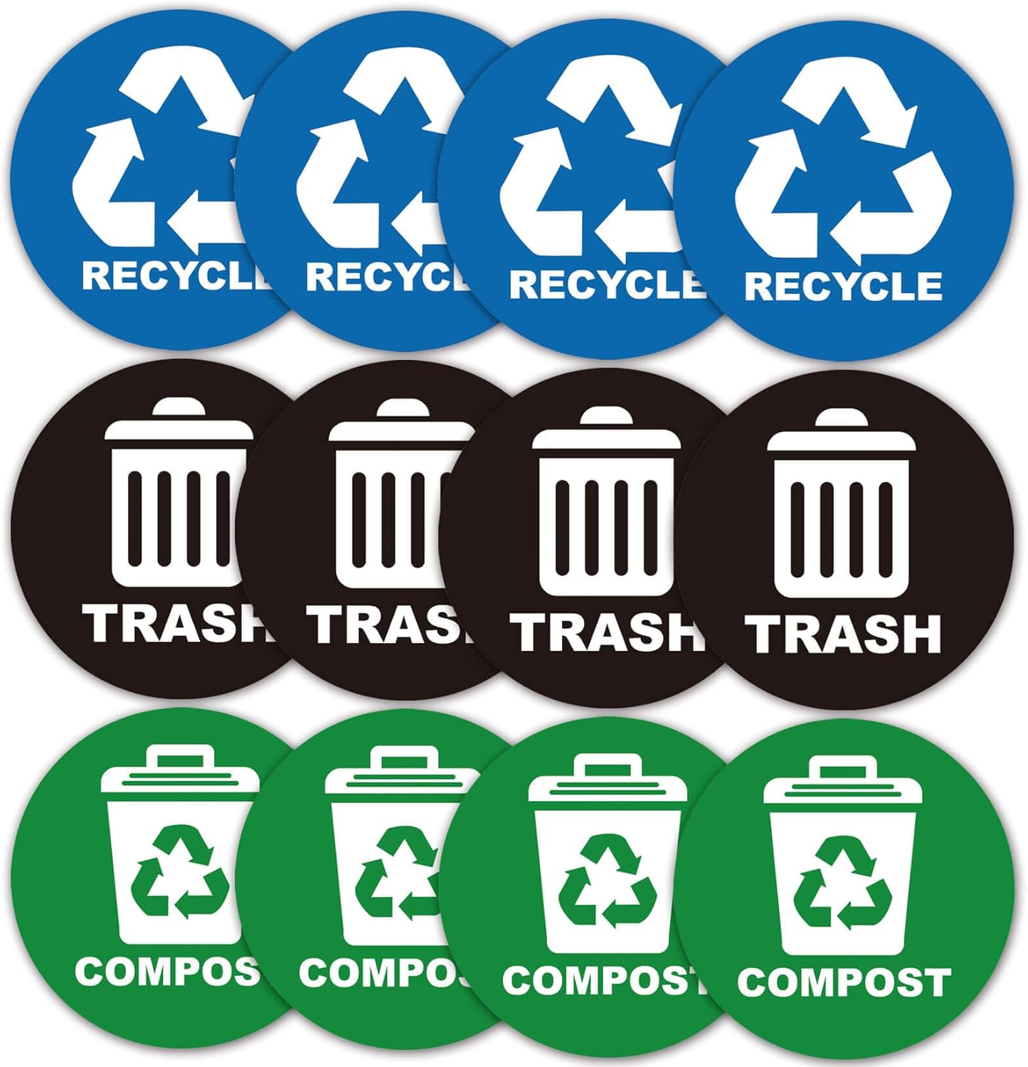 Amazon.com: 12 Pack Trash Compost Recycle Stickers for Trash Can, Trash ...