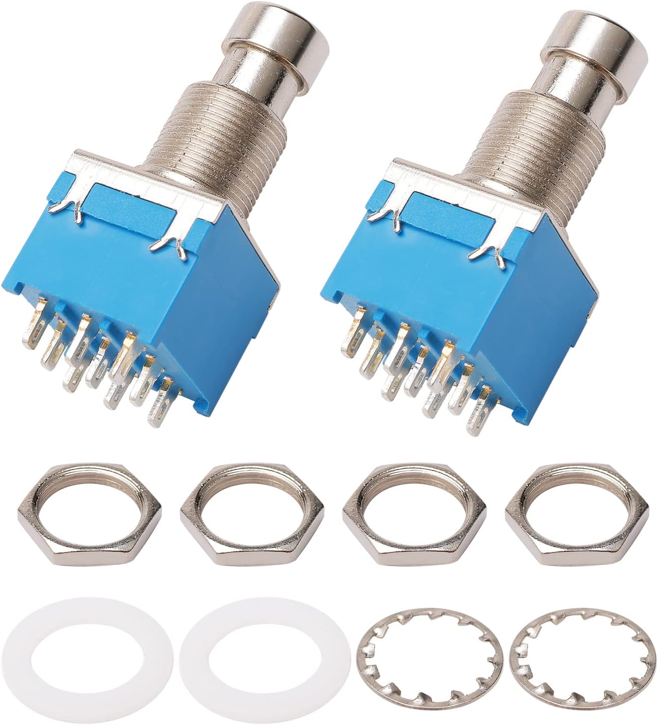 Amazon.com: 10x 3PDT 9PIN Guitar Effects Stomp Foot Switch Foot Metal ...