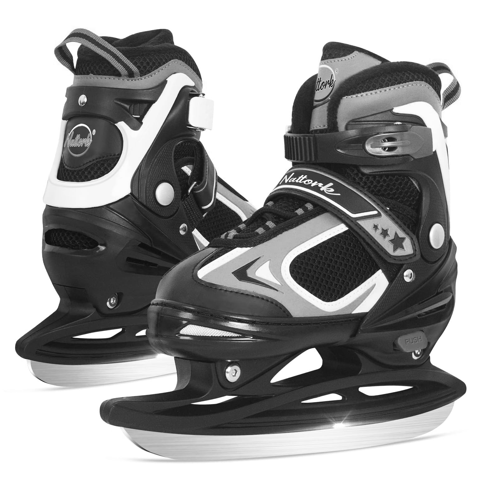 Nattork Adjustable Ice Skates,Ice Skating for Kids, Boys and Girls ...