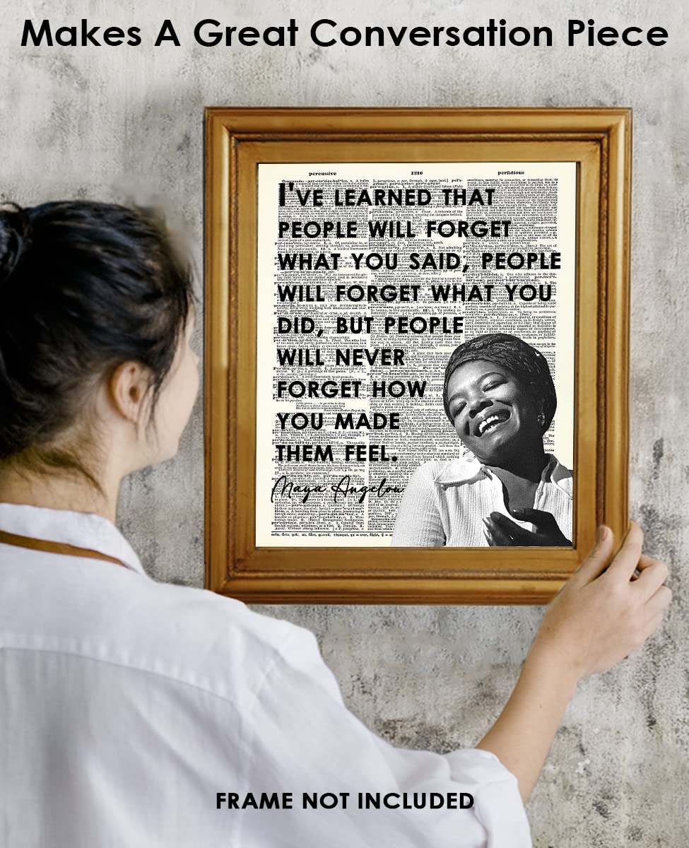 Inspirational Wall Art Poster «People Will Forget» Maya Angelou 8×10 ...
