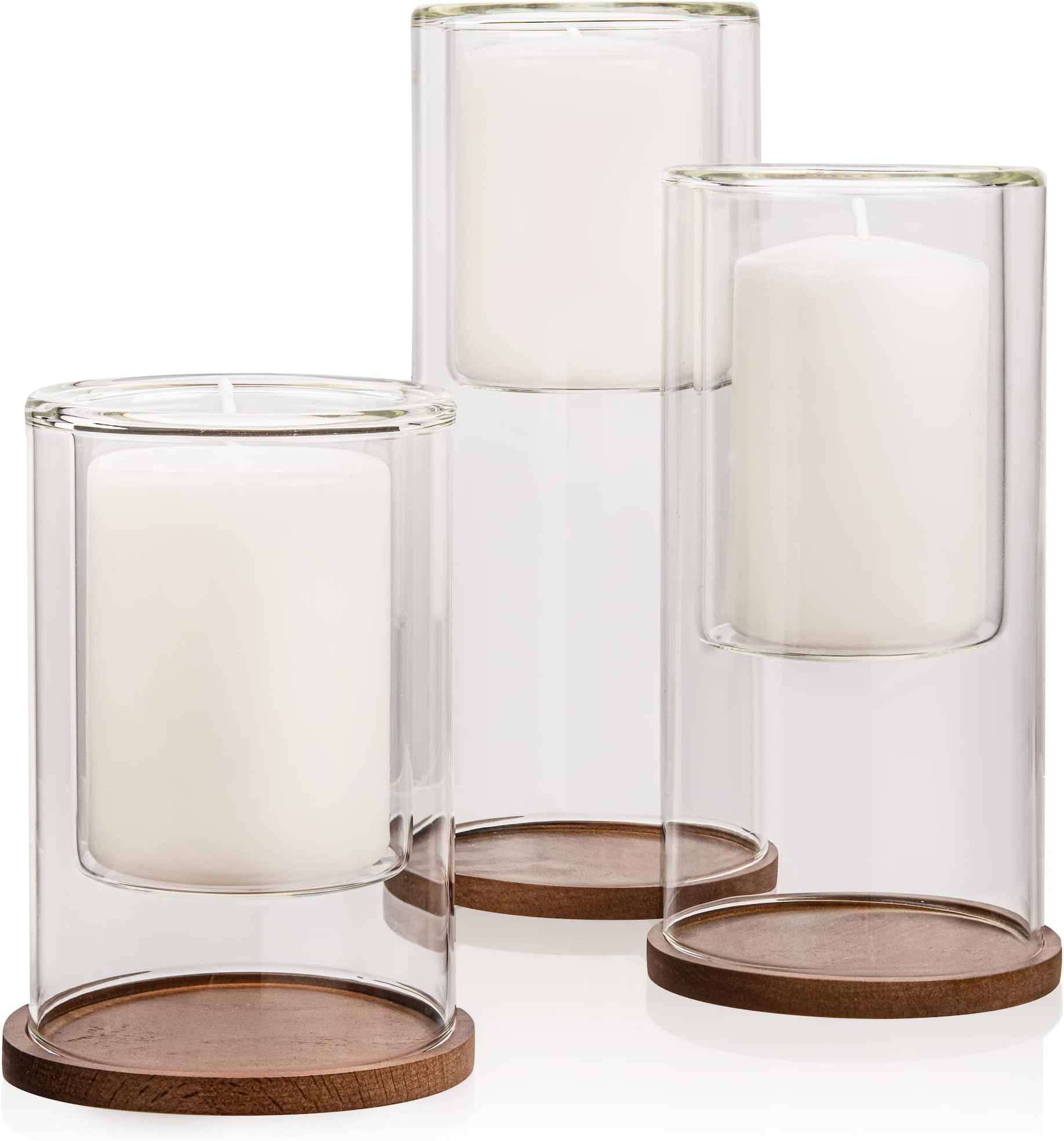 Amazon.com: Glass Hurricane Pillar Candle Holder with Rustic Metal ...