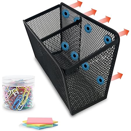 Amazon.com: Magnetic Basket Set of 2 - Mesh Organizer and Holder on ...