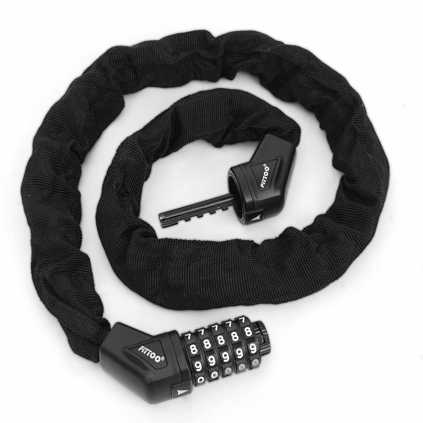 FITTOO Bicycle Bike Code Chain Lock, 5 Digits Combination Heavy Duty ...