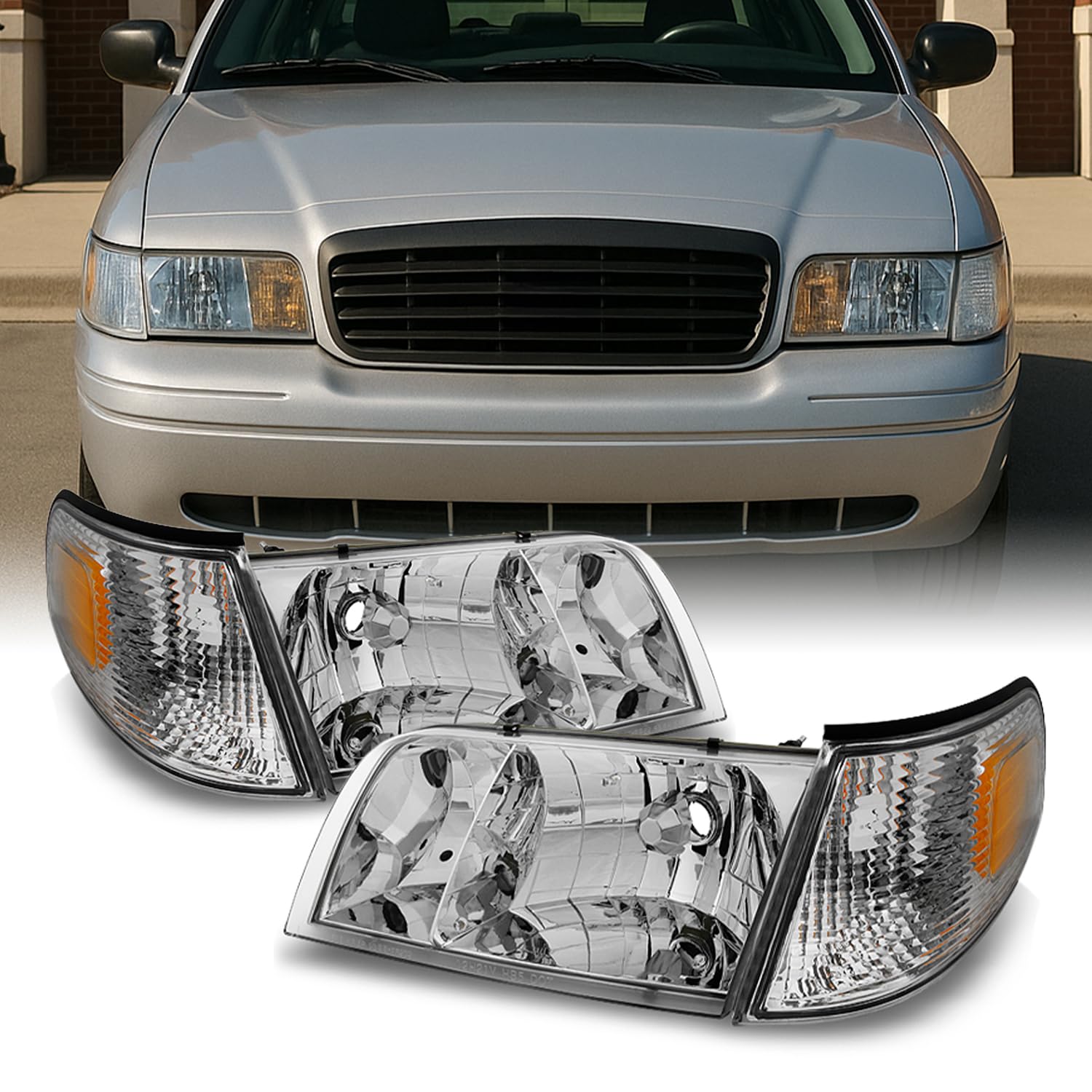 Snapklik.com : For Ford Crown Victoria Clear Replacement Headlights W ...