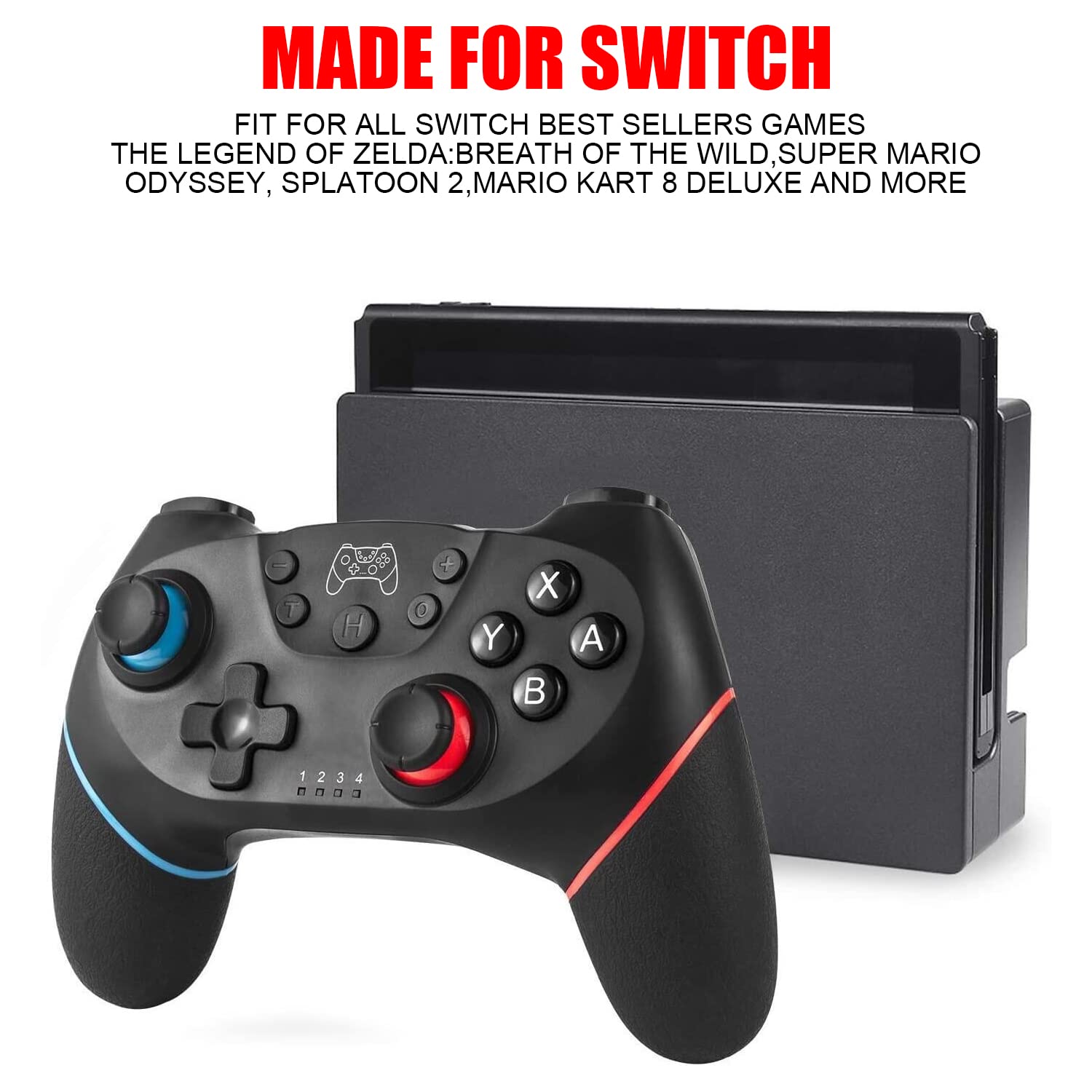Buy 2022 Upgraded Switch Controller Wireless Switch Pro Controller for Nintendo Switch/Lite/OLED ...