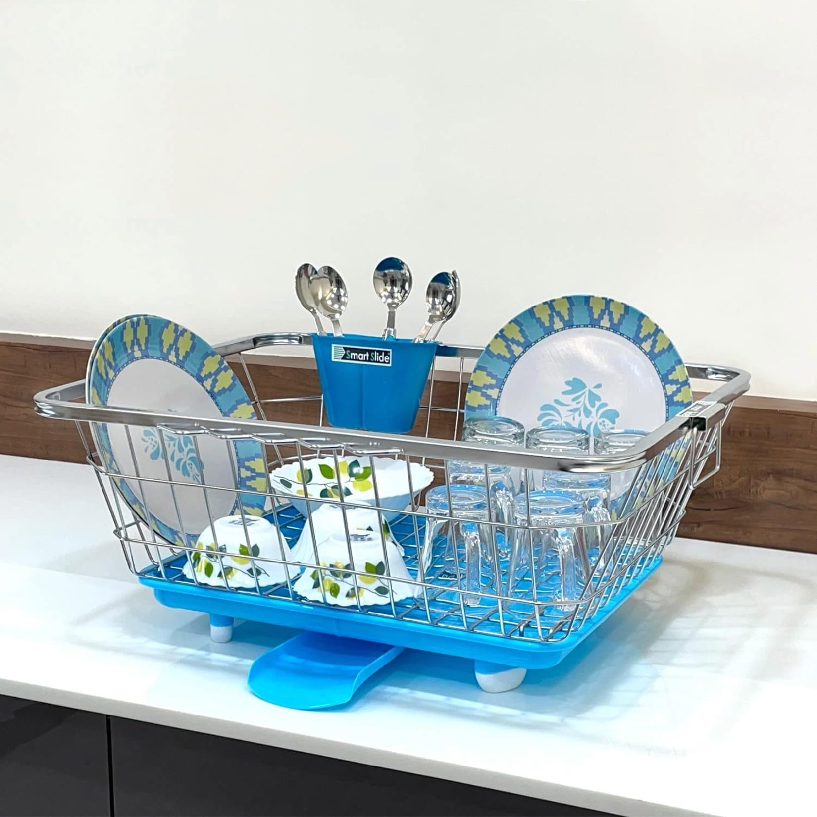 Tinbell® Dish Drainer Basket for Kitchen Stainless Steel Plate Bartan ...