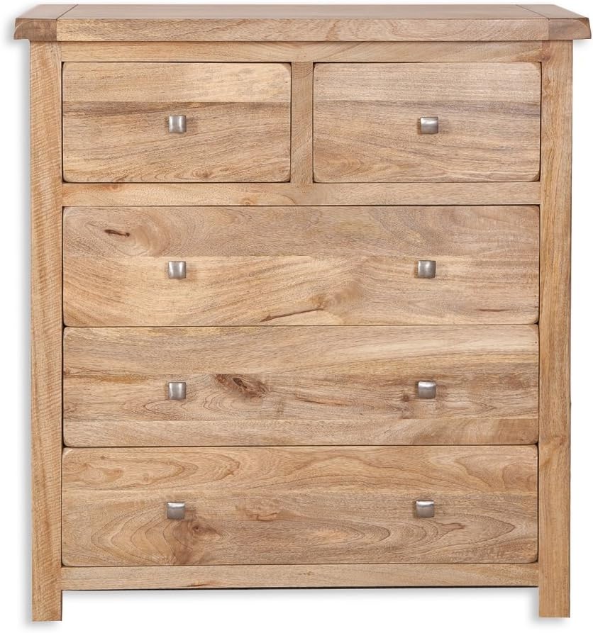 Odisha Rustic Mango Wood 2 over 3 Chest of Drawers/Solid Mango Wood 5 ...