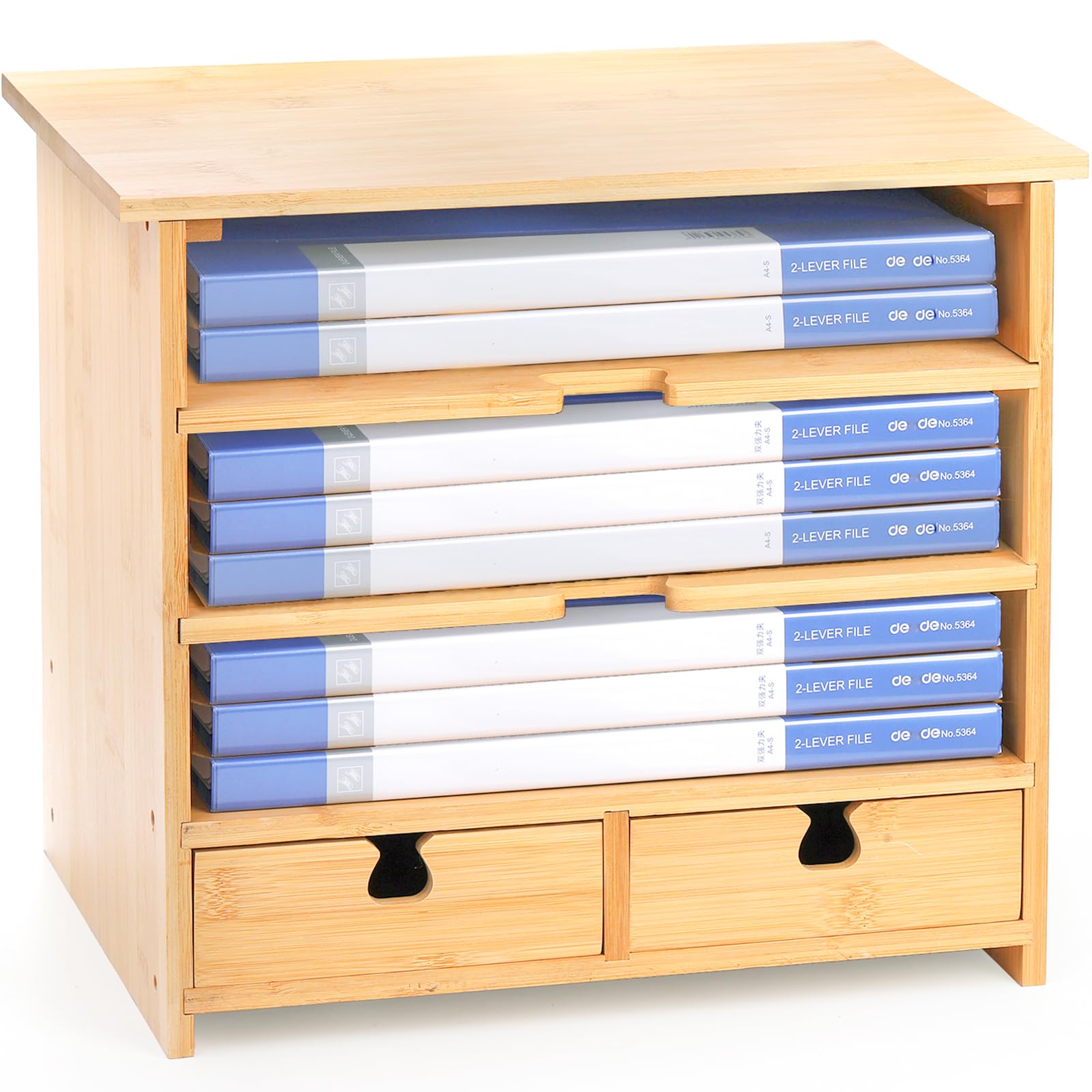 Amazon.com: WUWEOT Bamboo Paper Letter Tray, 15" x 13" x 10.3" Files ...