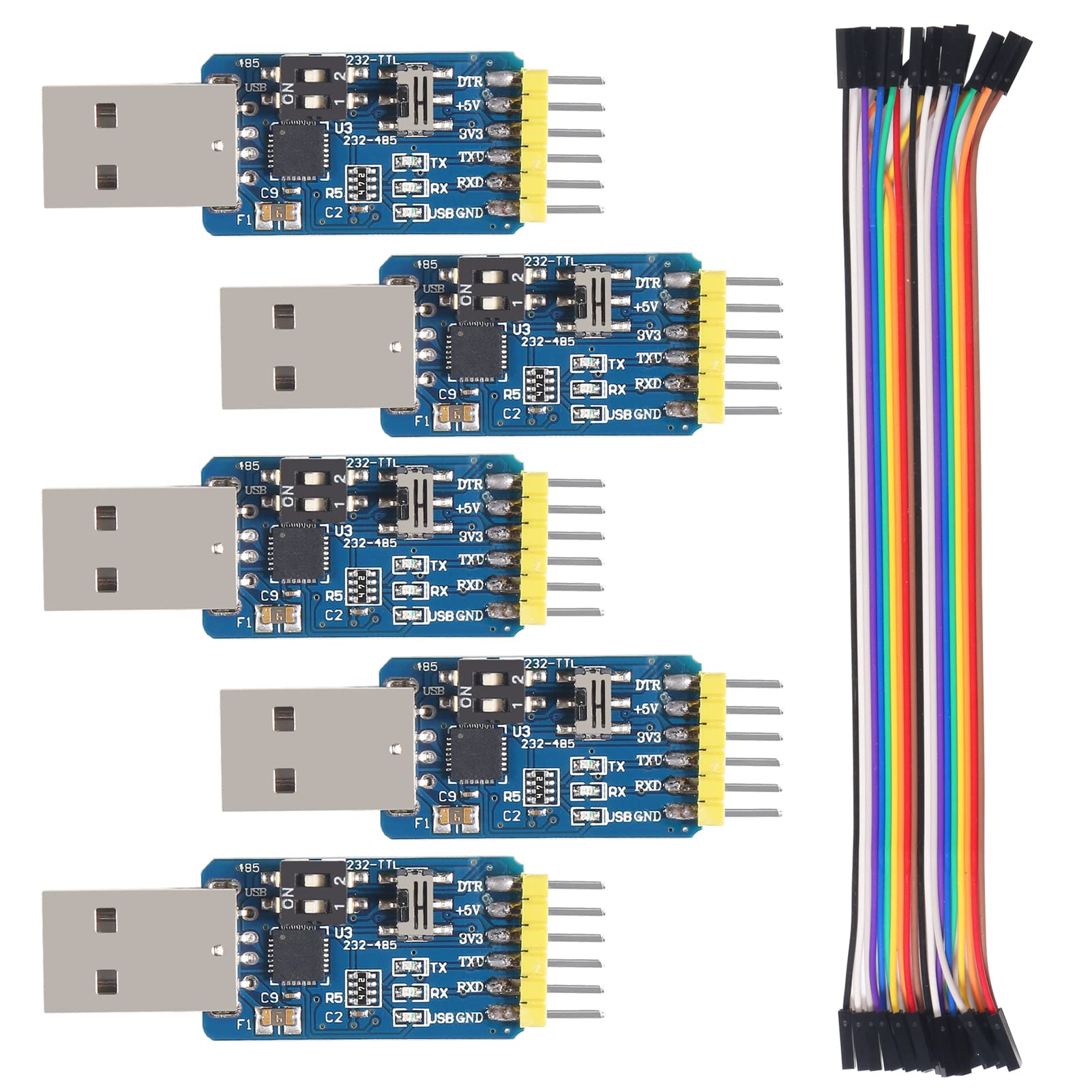 Snapklik.com : 5Pcs 6-in-1 USB To Serial Port Adapter, USB-TTL, USB ...