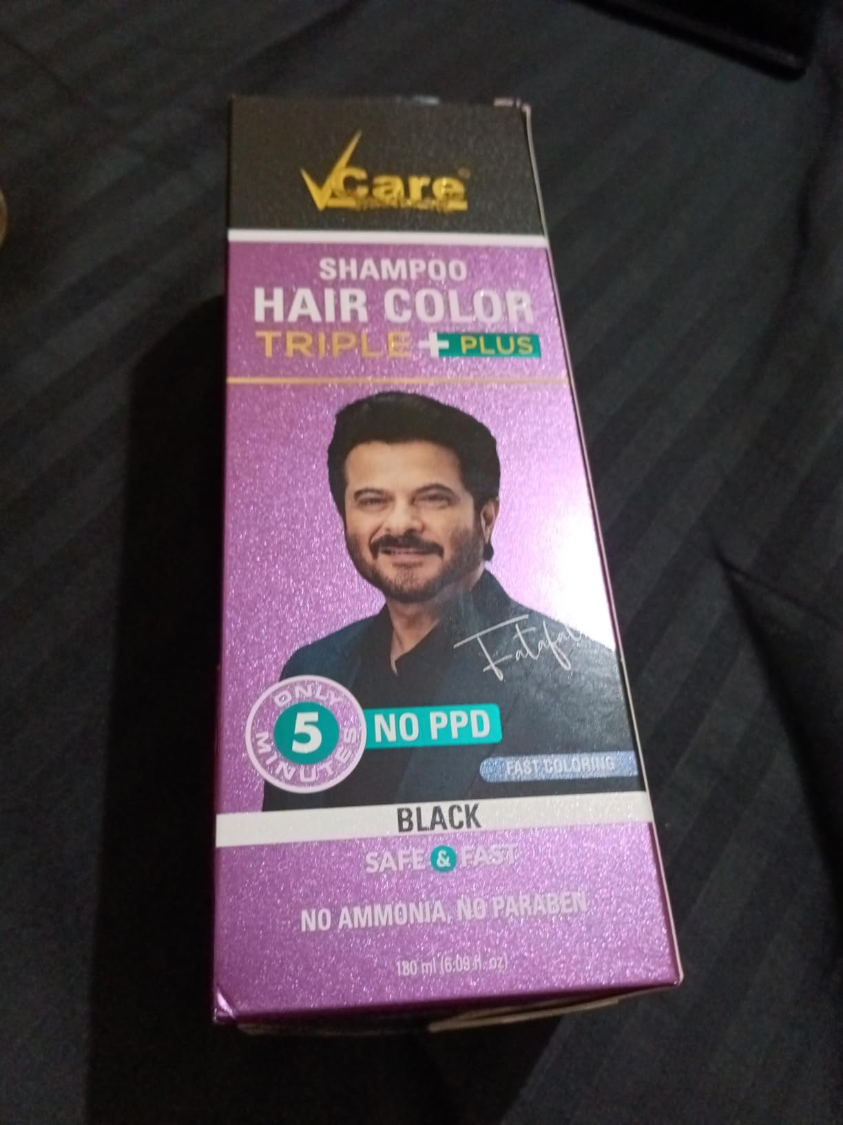 Buy VCare Shampoo Hair Colour Shampoo-Black 180ml for Women and Men ...