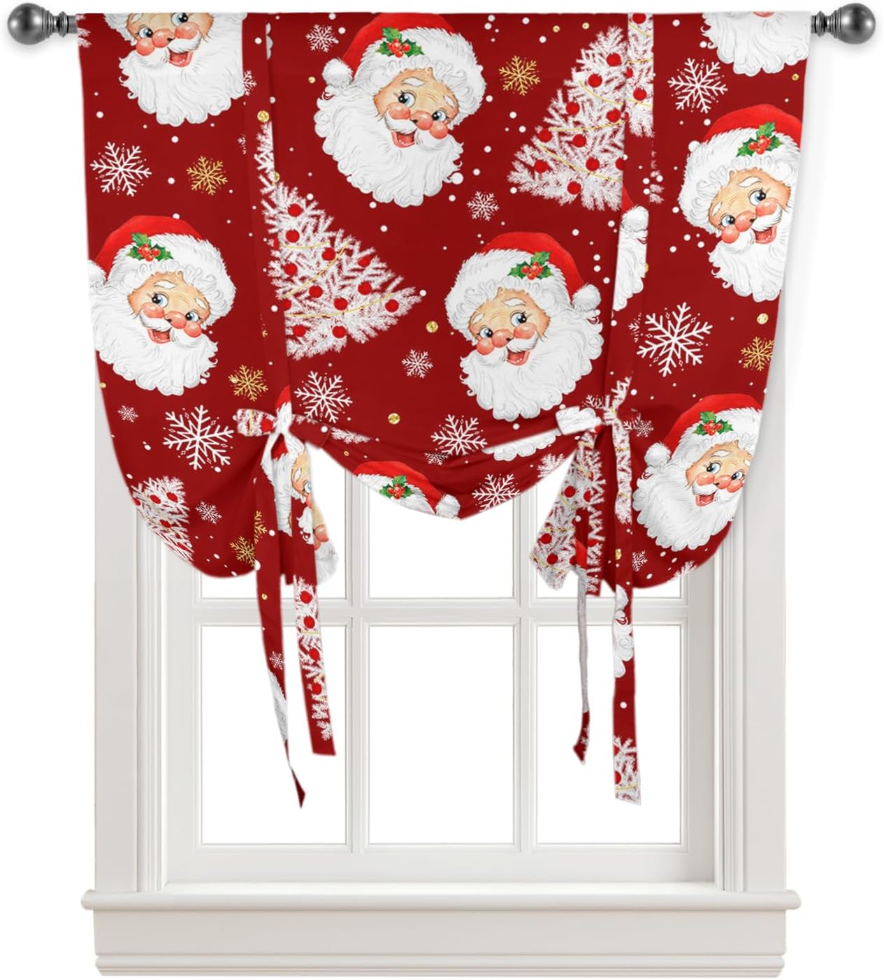 Amazon.com: Christmas Tree Tie Up Valance 34x45IN,Funny Santa Claus ...